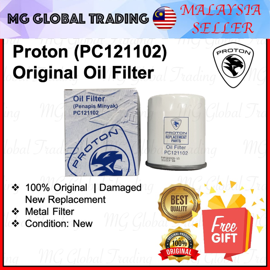 Proton – Original Oil Filter (PC121102) Persona, Saga, Gen2, Waja, Wira ...