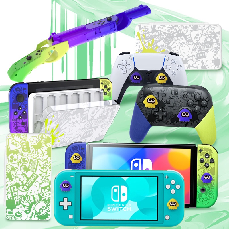 (Splatoon 3)Switch Accessories Bundle Compatible with Nintendo Switch ...