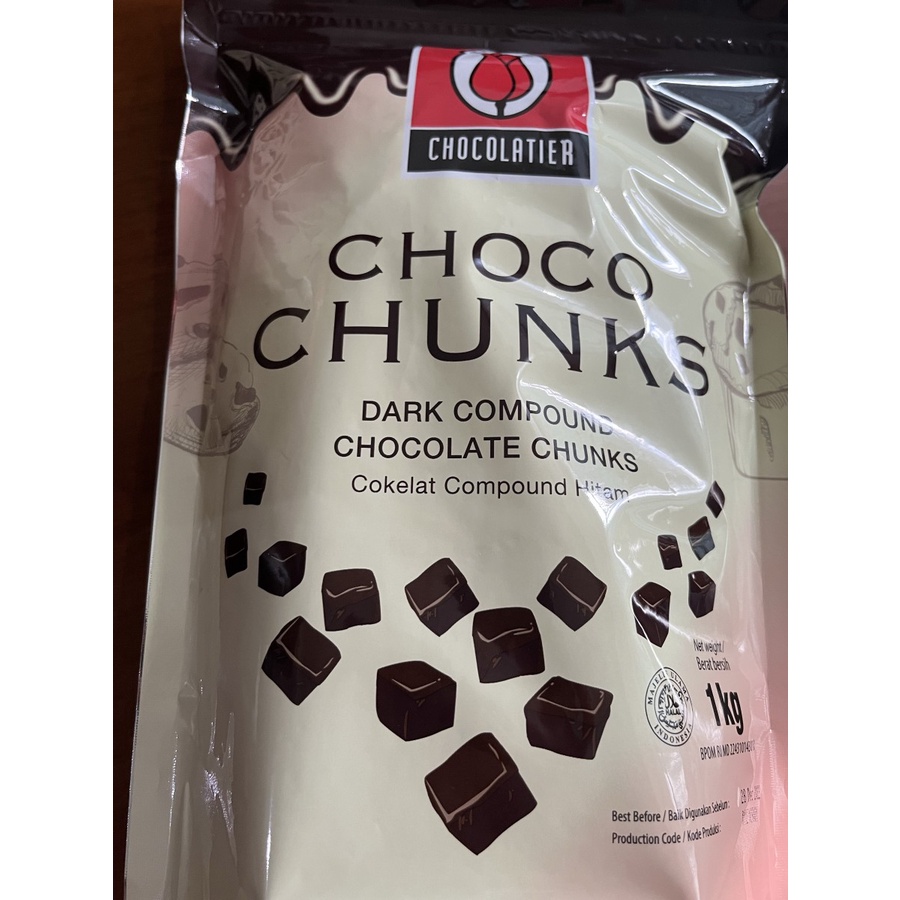 Tulip Choco Chunks 1 kg ziploc bag dcc dark cooking chocolate compound ...