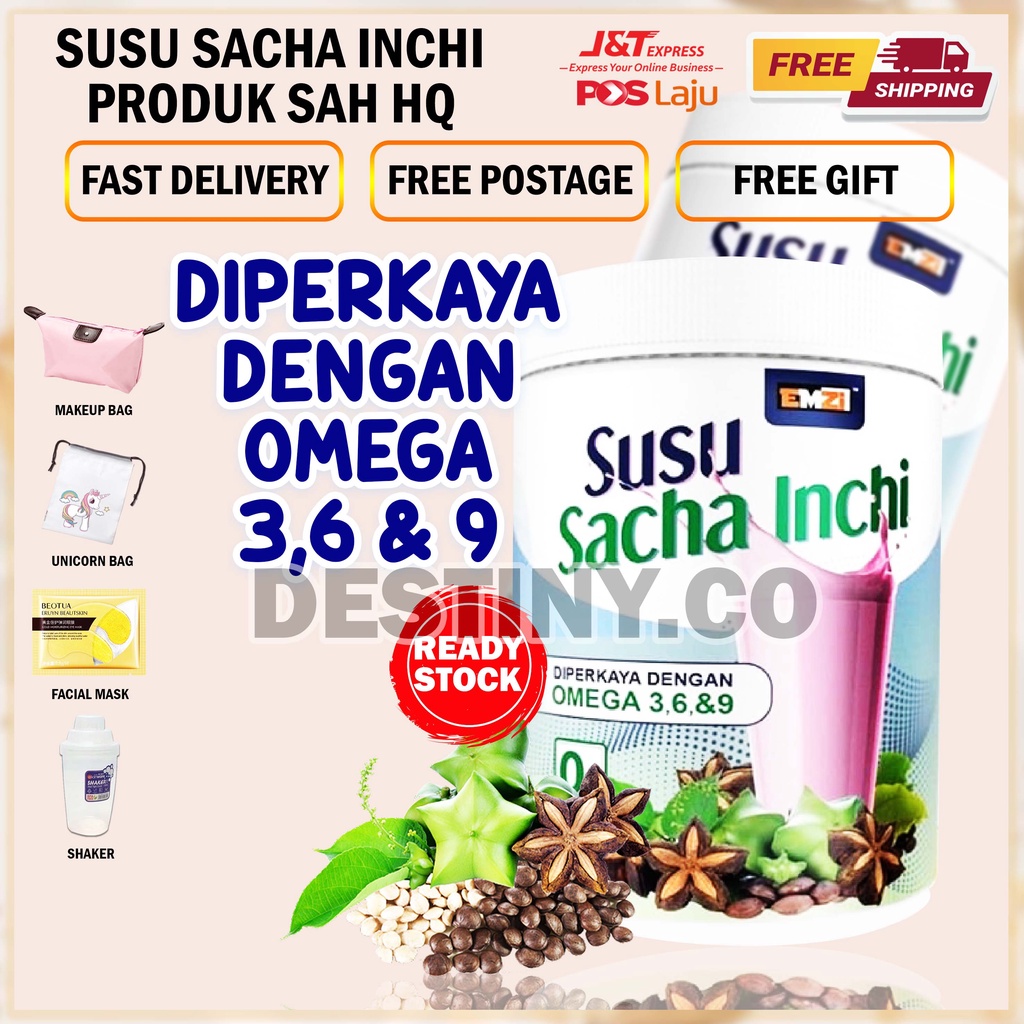 SUSU SACHA INCHI BY EMZI FREE GIFT ORIGINAL HQ DIPERKAYA DENGAN OMEGA 3 ...