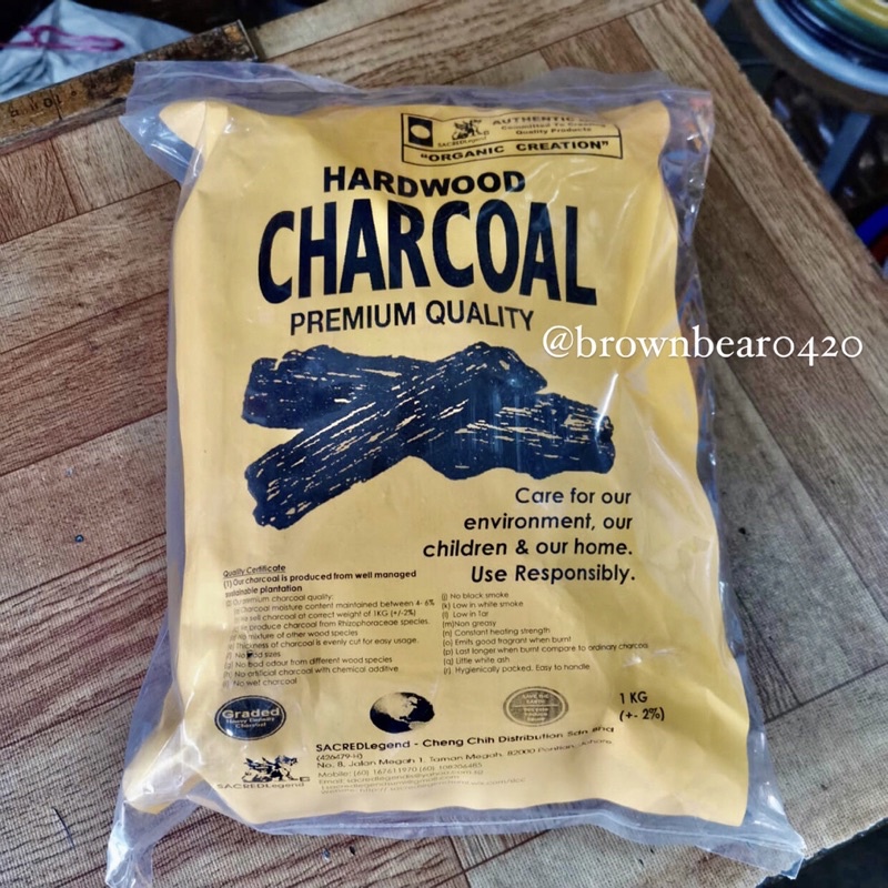 【ORGANIC PREMIUM QUALITY】Smokeless🔥TAHAN LAMA🔥 1KG BBQ Charcoal / Arang Hardwood Charcoal Arang ...