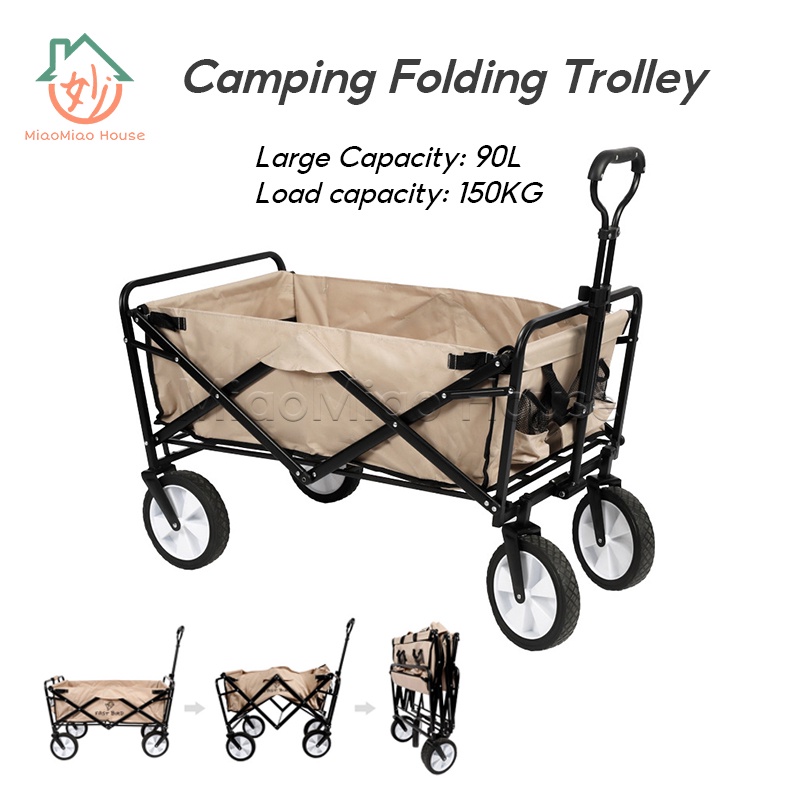Folding Camping trolley Large Size Outdoor trolley Foldable Wagon ...