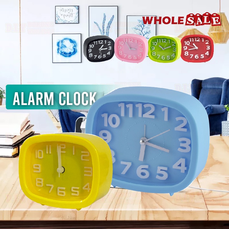 Mini Mute Alarm Clocks Portable Analog Alarm Clock Bedside Desk Table ...