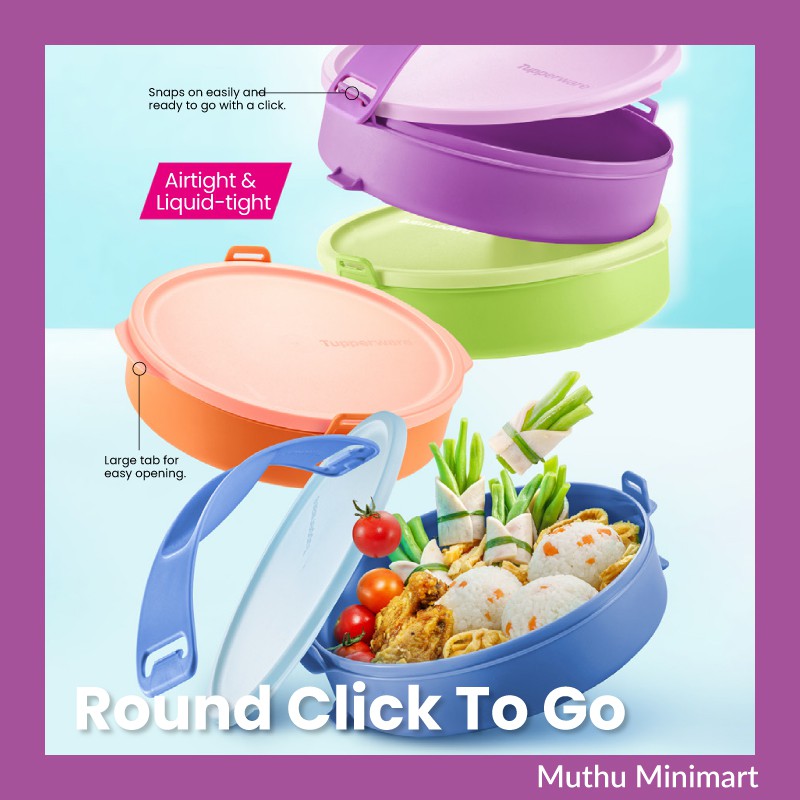 Original Tupperware | Round Click To Go Food Container Food Storage ...