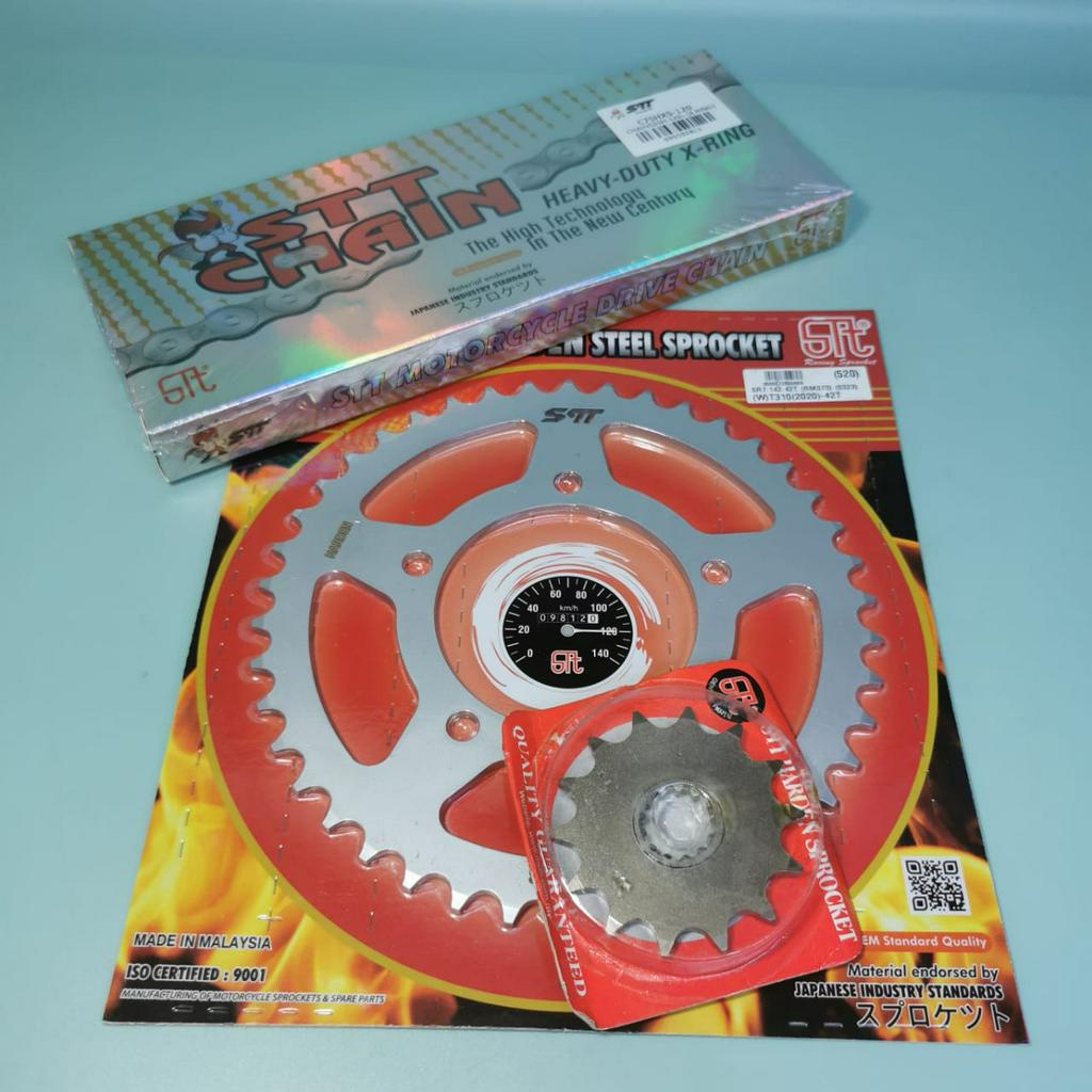 ZONTES T310 / ZT155 - STT Front Sprocket + STT Rear Sprocket + X Ring ...