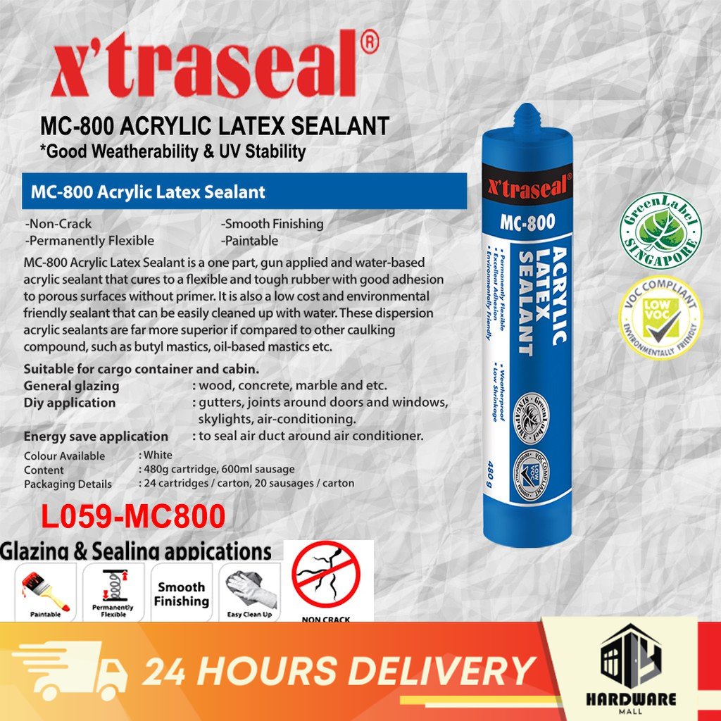 X'traseal MC-800 Latex Silicone sealant gap filler Seal Silicon Pengisi ...