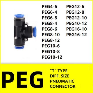 [READY STOCK IN KL!] PE4-6 to PE16-12, PEG different size T-Type ...