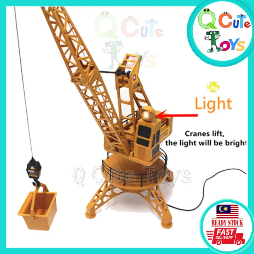 Remote Control Crane Tower 360 Rotate Toy Mainan Derek Menara Kren ...