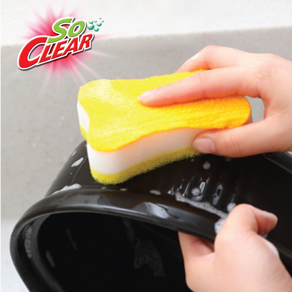 SO CLEAR NON-SCRATCH Microfibre Nylon Gentle Sponge, Spons Basuh ...