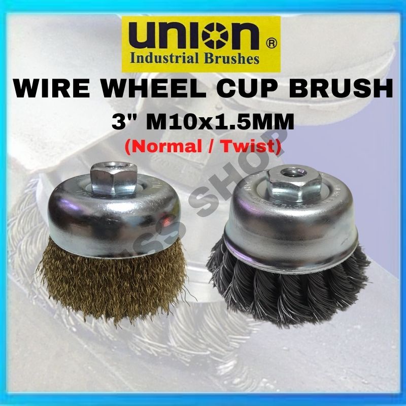 3" M10x1.5MM UNION WIRE WHEEL CUP BRUSH (Normal/Twist) | Shopee Malaysia