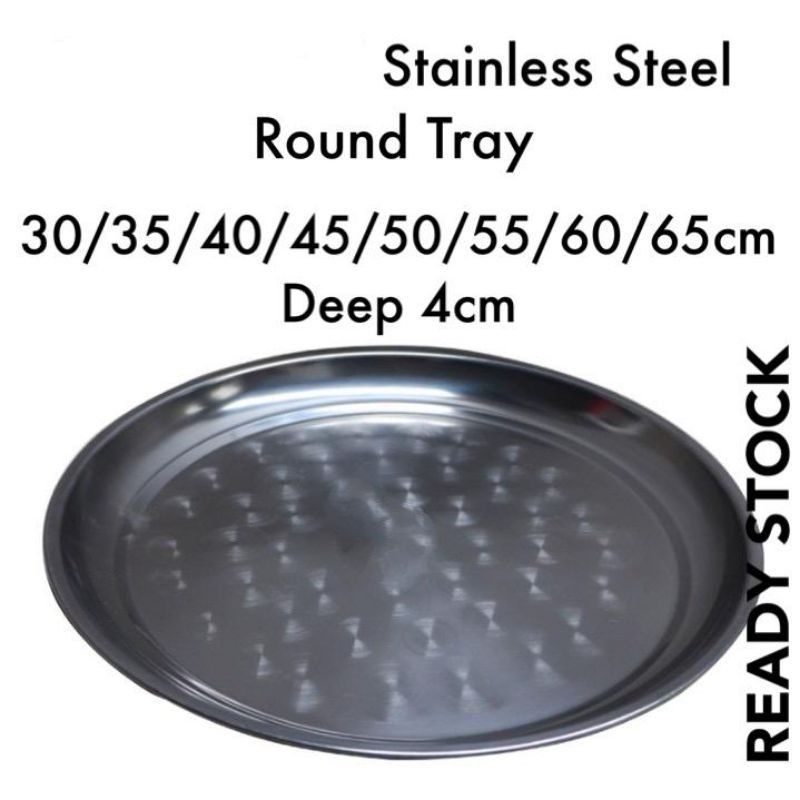 Dulang Tahan karat /Stainless Steel Round Tray 30cm~65cm/Dulang steel ...