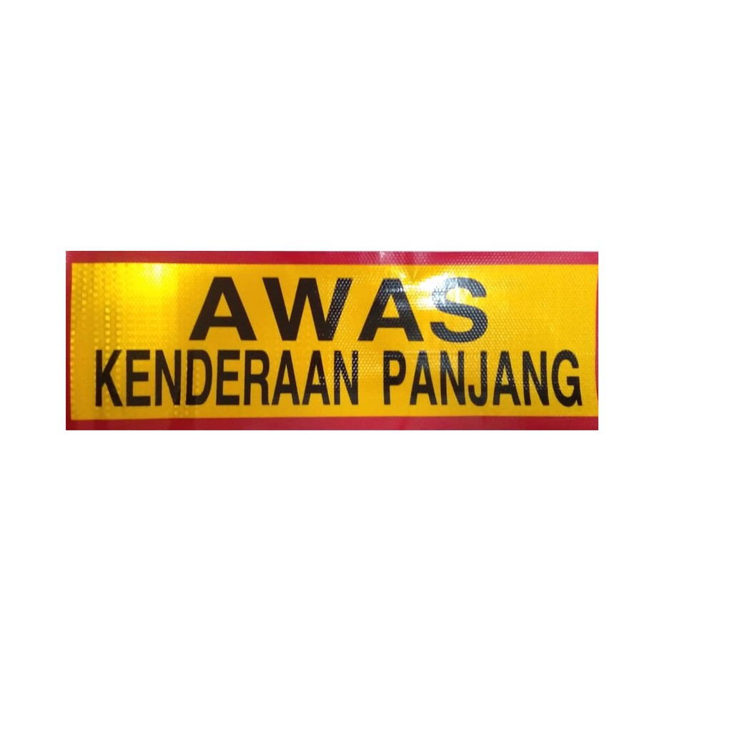 Stiker Lori AWAS KENDERAAN PANJANG Lorry Trailer Diamond Reflective ...