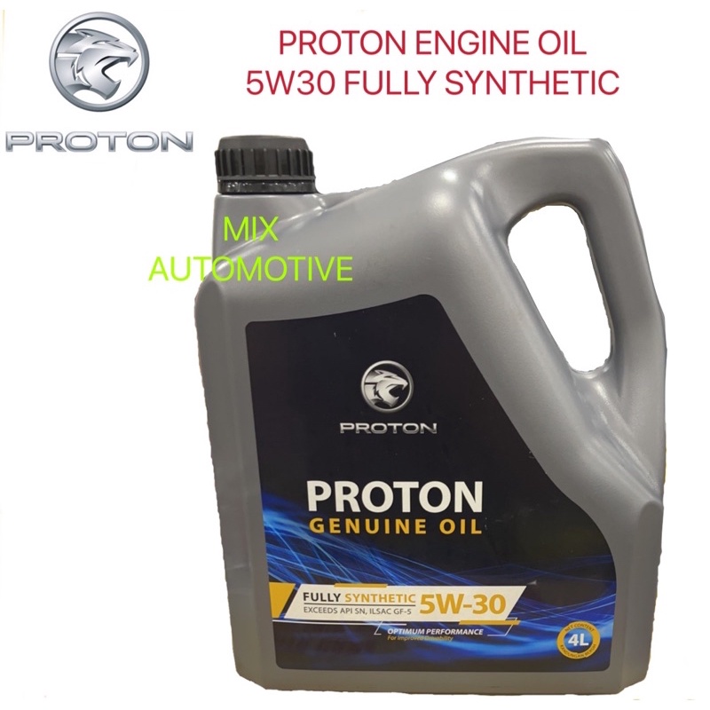 Genuine - Proton Engine Oil 5W30 Fully Synthetic 4L Minyak Hitam Proton ...