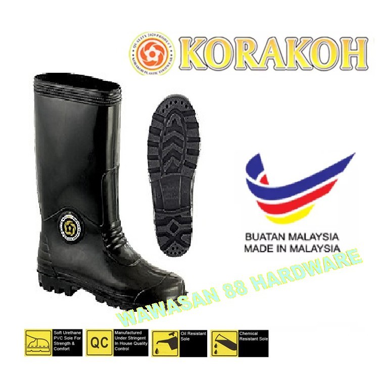 KORAKOH #6000 Antislip Kasut Boot Getah Pasar Kebun Garden industri ...