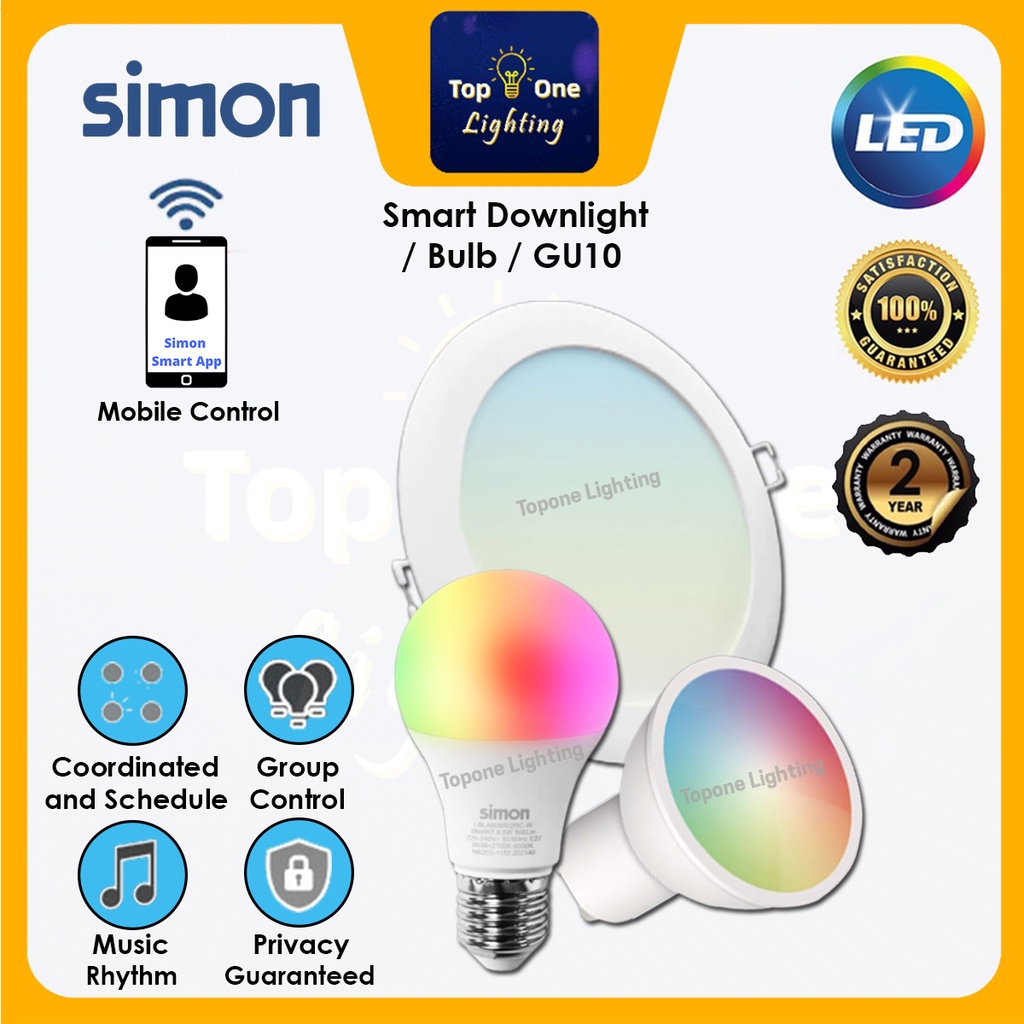 SIMON Valor Smart Downlight Tunable CCT Recessed Round /E27 Smart Bulb ...