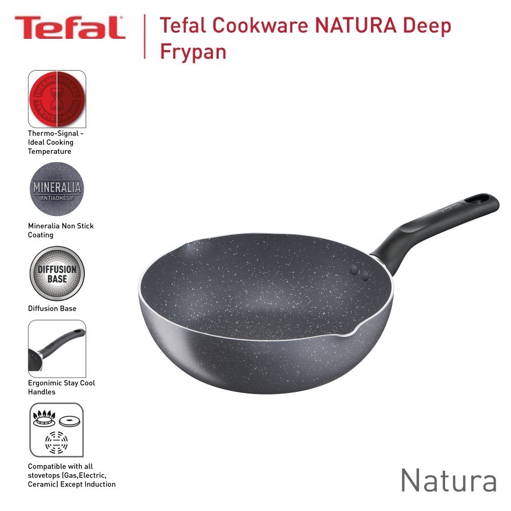 Tefal Natura Deep Frypan (24cm/26cm/28cm) | Shopee Malaysia