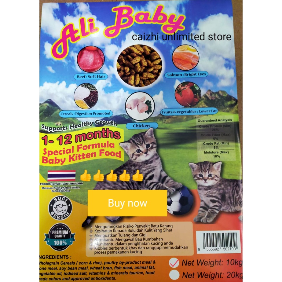 Ready stock Makanan kucing 10kg Ali cat food 10kg ( Ali baby kitten ...