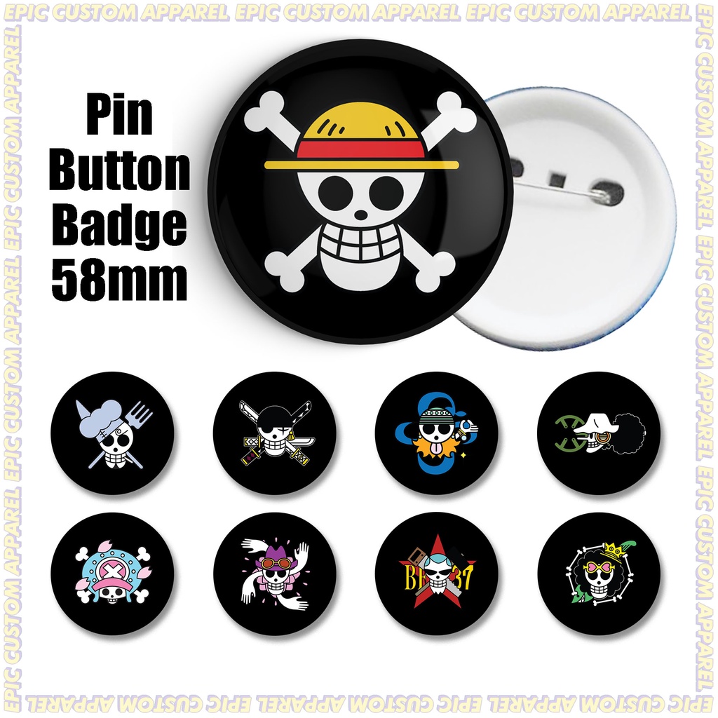 58mm Button Badge Pin One Piece Anime Designs (A084-A092) | Shopee Malaysia