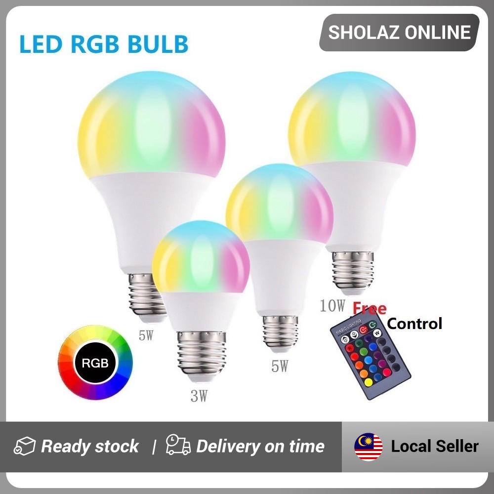 E27 LED Bulbs Dimmable Color Changing RGB Magic LED Bulb 3W 5W 10W 15W ...