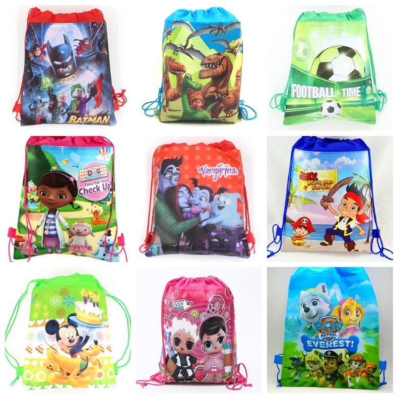 [M'SIA READY STOCK]1pc Cartoon Drawstring Non Woven Bags Kids birthday ...
