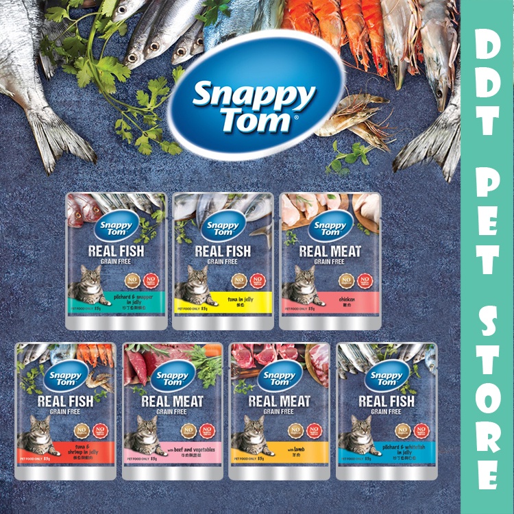 DDT Snappy Tom Pouch Cat Food (85G) - Beef / Lamb / Chicken / Pilchard ...