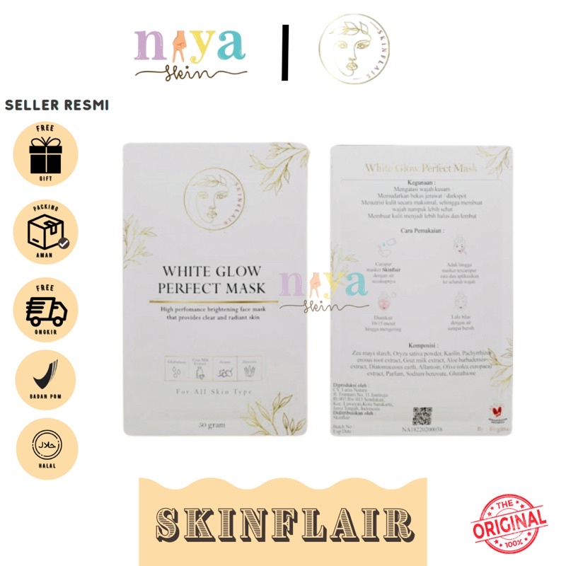 [DISTRI] (BUY 1 FREE GIFT) BPOM SKINFLAIR WHITE GLOW PERFECT MASK ...