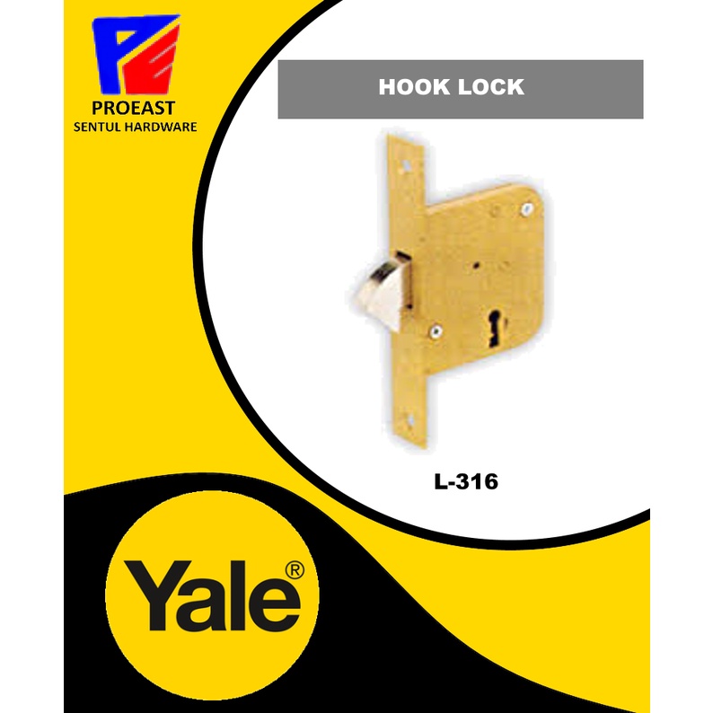 YALE L-316 Heavy Duty Two-Lever Hook Lock / Mortise Lock / Grill Lock ...