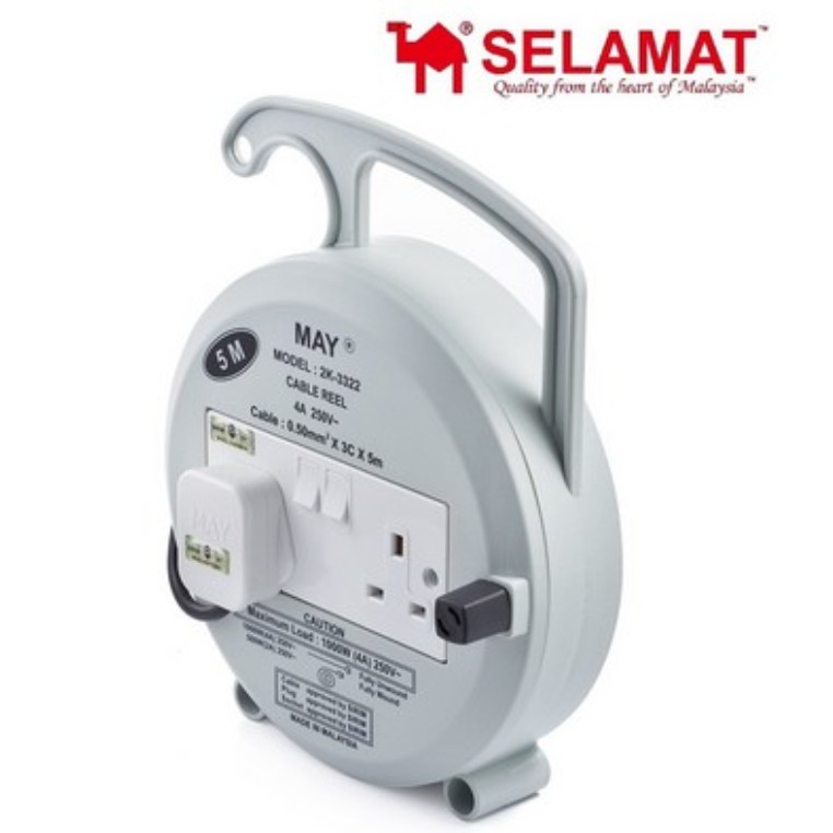 Selamat Heavy Duty Extension Roller 2 Gang Socket Cable Reel Extension ...