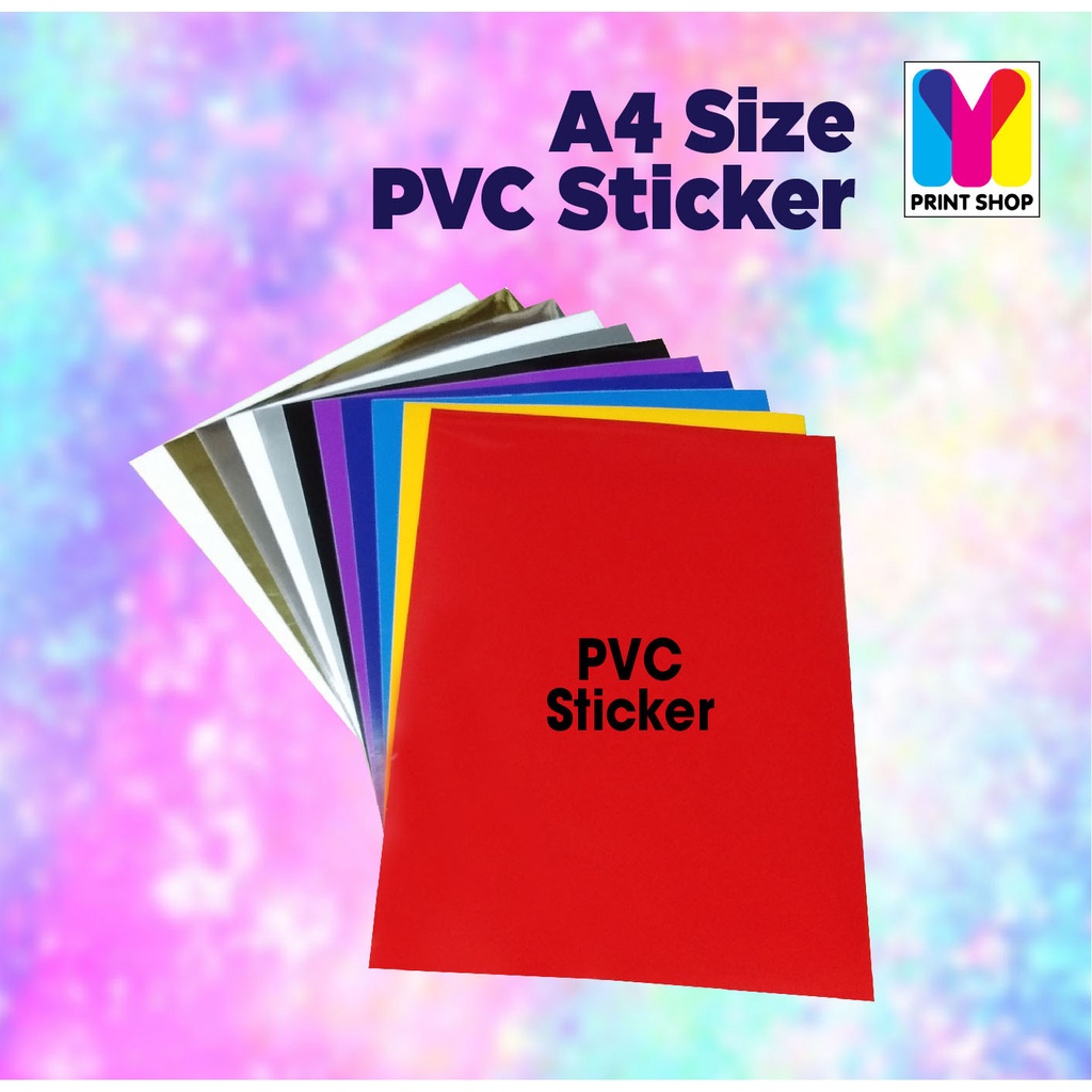 1 pcs PVC PP Color A4 Size / ORIGINAL PVC GLOSSY WATERPROOF STICKER ...