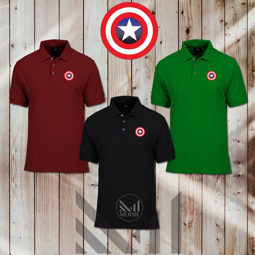 Captain America Shield Logo Kolar T-Shirt "100% Premium Fabric Unisex ...