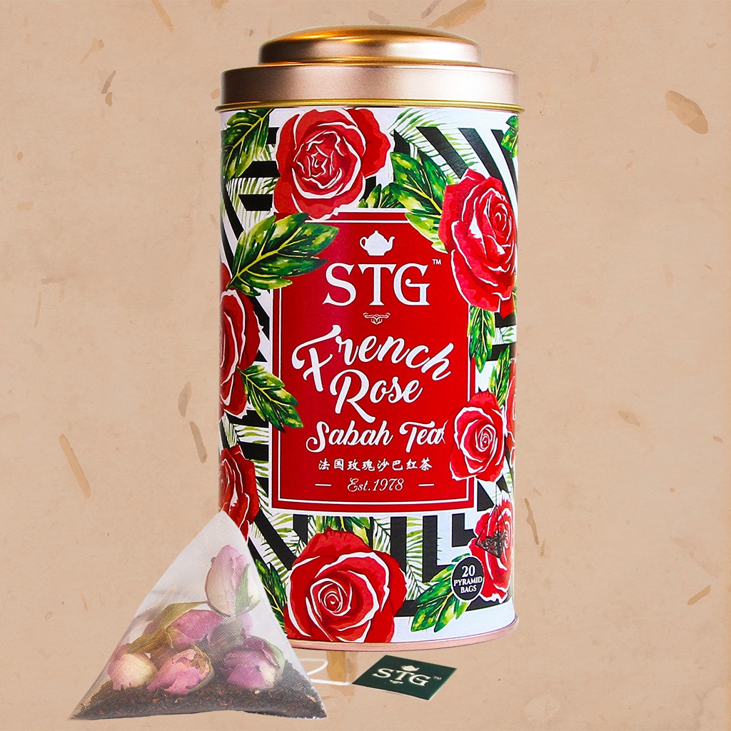 STG Deluxe Series French Rose Sabah Tea_20's Pyramid Tea Bag 法国玫瑰沙巴红茶 ...