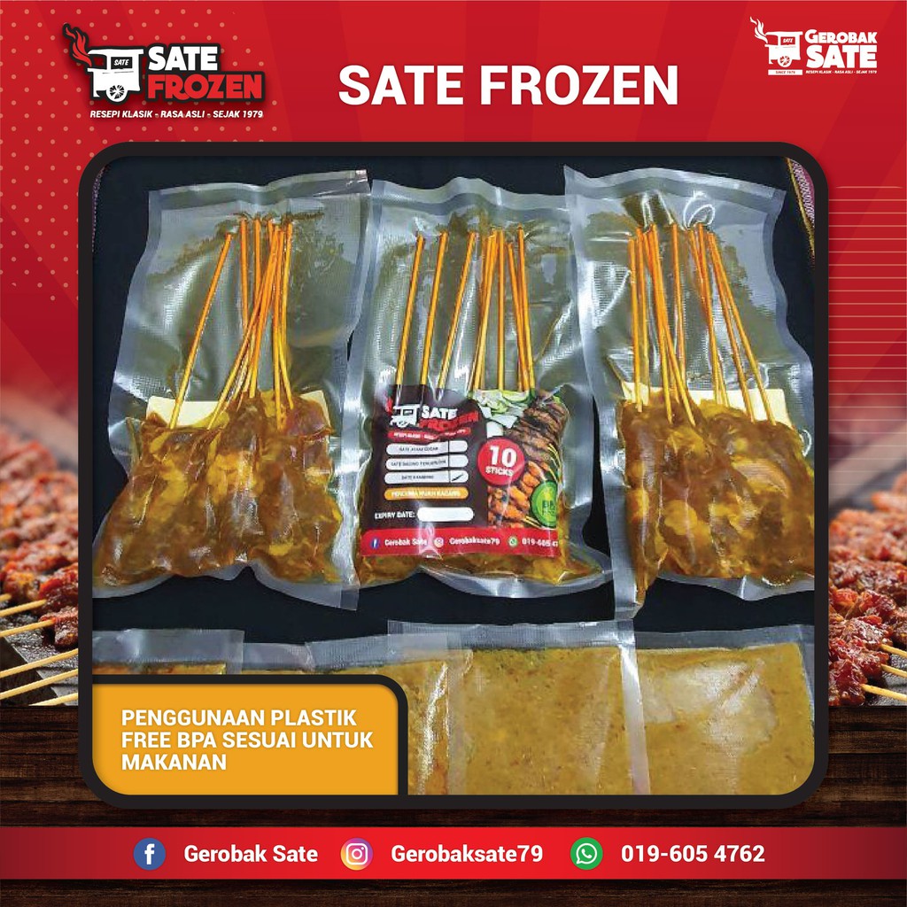 Sate Ayam (Frozen)|10 & 20 Cucuk | Vacuum Packed | Shopee Malaysia