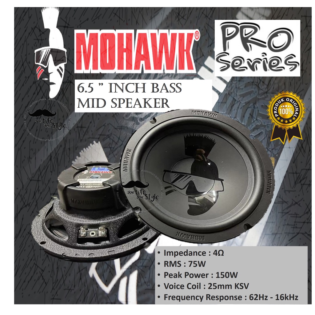 Mohawk M1 PRO Series 6.5"Inch Bass Mid Speaker (M1-6PRO) Proton Toyota ...