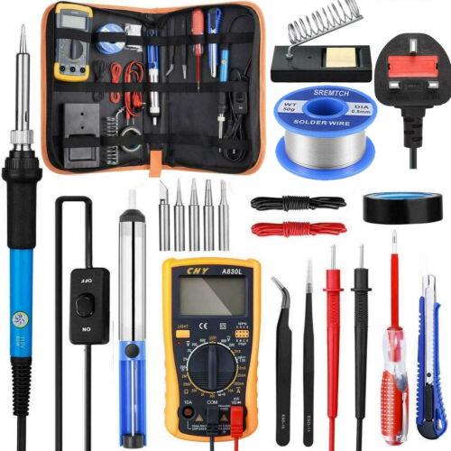 220V 60W Electric Soldering Iron Set, Adjustable Temperature 200-450 ℃ With On / Off Switch And ...