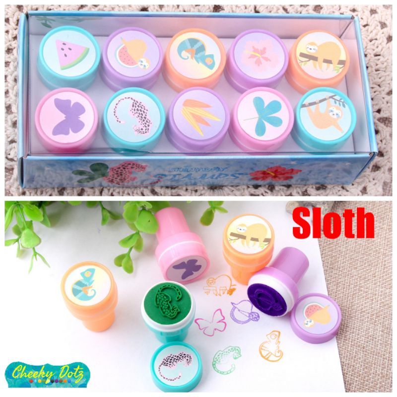 Fun Cartoon Self-Inked Rubber Stamps Cute Chop Reward Stamp Party Bags ...