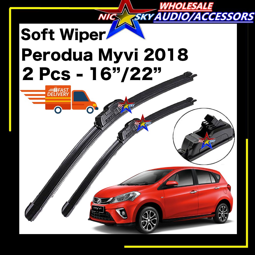 (1 Pair) High Quality Soft Wiper Rubber - Perodua Myvi 2018 16''/23 ...