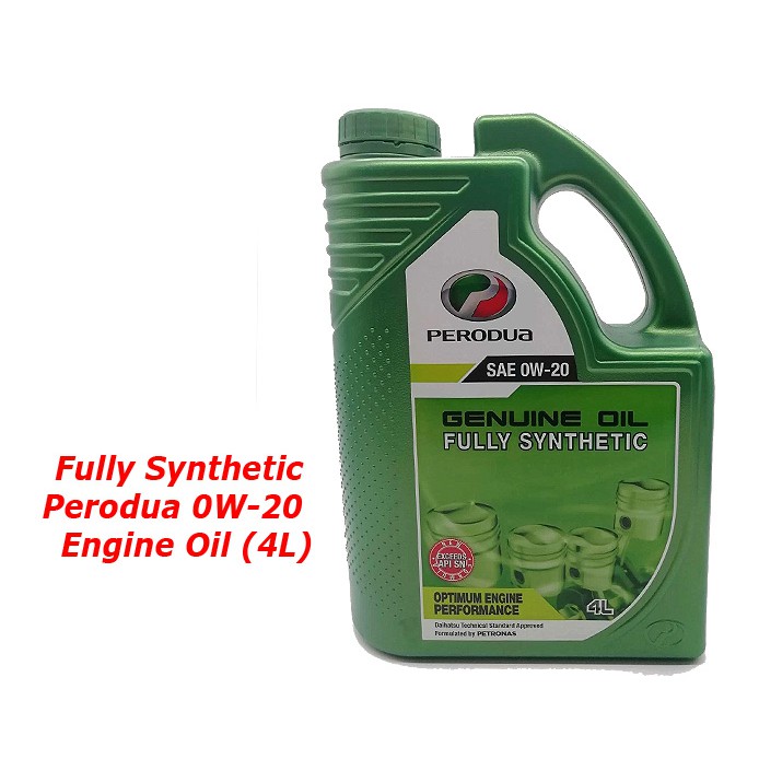 4 Liters- Perodua Fully Synthetic SAE 0W-20 API/SN Engine Oil | Shopee ...