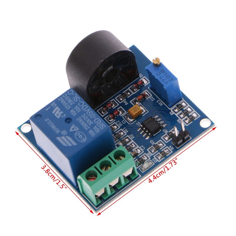 AC Current Detection Sensor Module 5V 12V 24V Relay Protection Module 5A Over-Current ...