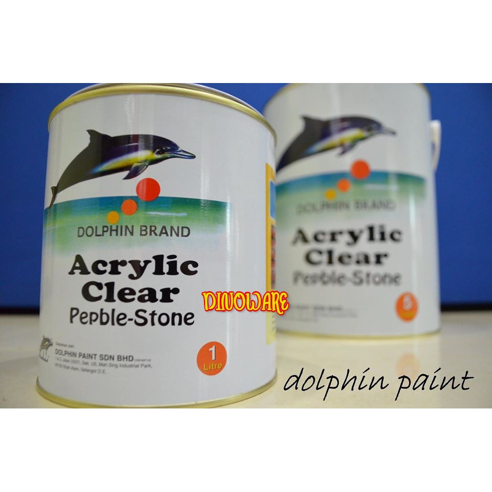 1LT DOLPHIN ACRYLIC CLEAR PEBBLE STONE PAINT | Shopee Malaysia