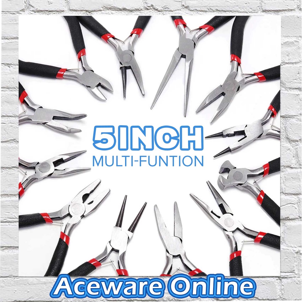 MINI PLIER 5 INCH DIY TOOL MULTI-PURPOSE JEWELLERY MAKING LONG NOSE ...