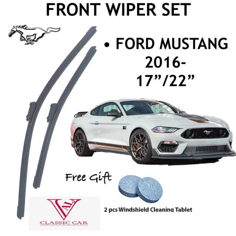 JAPAN TECHNOLOGY FORD MUSTANG WIPER BLADE SET FREE WIND SHIELD CLEANING ...
