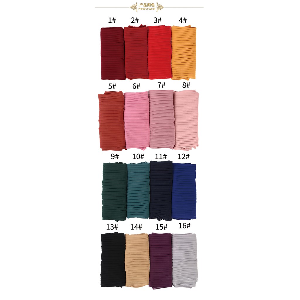 Heavy Chiffon Shawl Hijab VAT06 Bawal shawl Plain Pleated Wrinkle ...