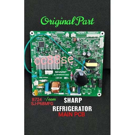 SHARP REFRIGERATOR MAIN PCB BOARD ORIGINAL PART SJ-P68MFG-K SJ-P68MFG-M ...