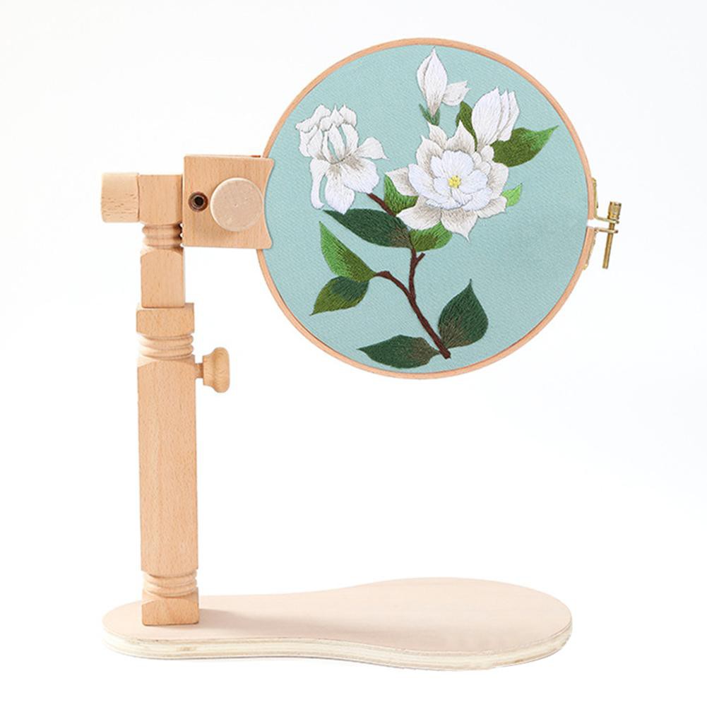 LR♥♡Wooden Embroidery Lap Frame Round Adjustable Cross Stitch Rack ...