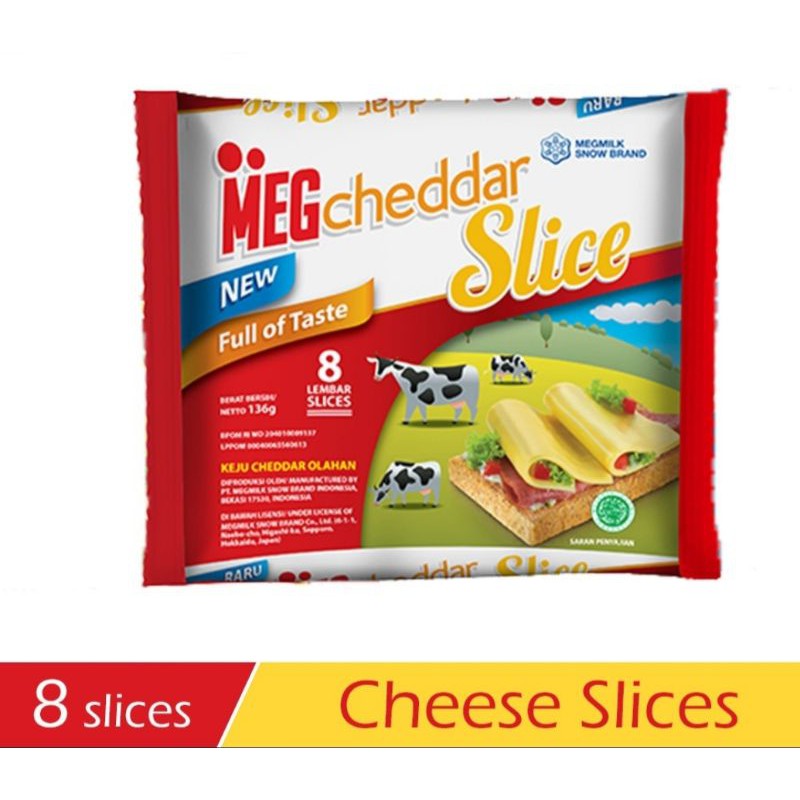 Japan MEG Cheese Slices Cheddar Slice Keping Keju - 8 Slices | Shopee ...