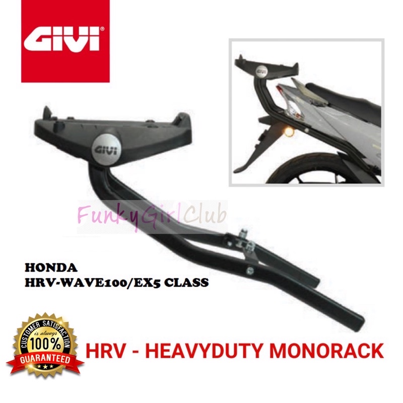 GIVI MONORACK J HEAVY DUTY ADVANCE RACK HRV W100 WAVE 100 EX5 CLASS EX5CLASS HONDA | Shopee Malaysia