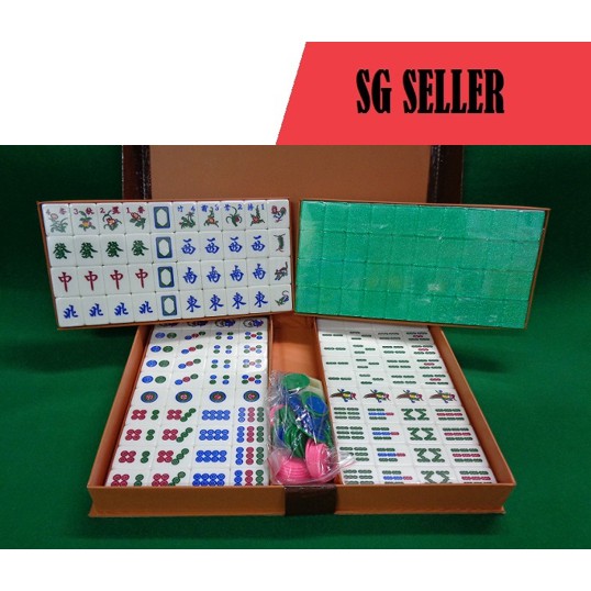 Crystal Green Colour Mahjong Set / A1 Size 37mm / A2 Size 35mm | Shopee ...