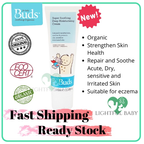 Buds Soothing Organic Super Deep Moisturising Cream 100ml for Eczema ...
