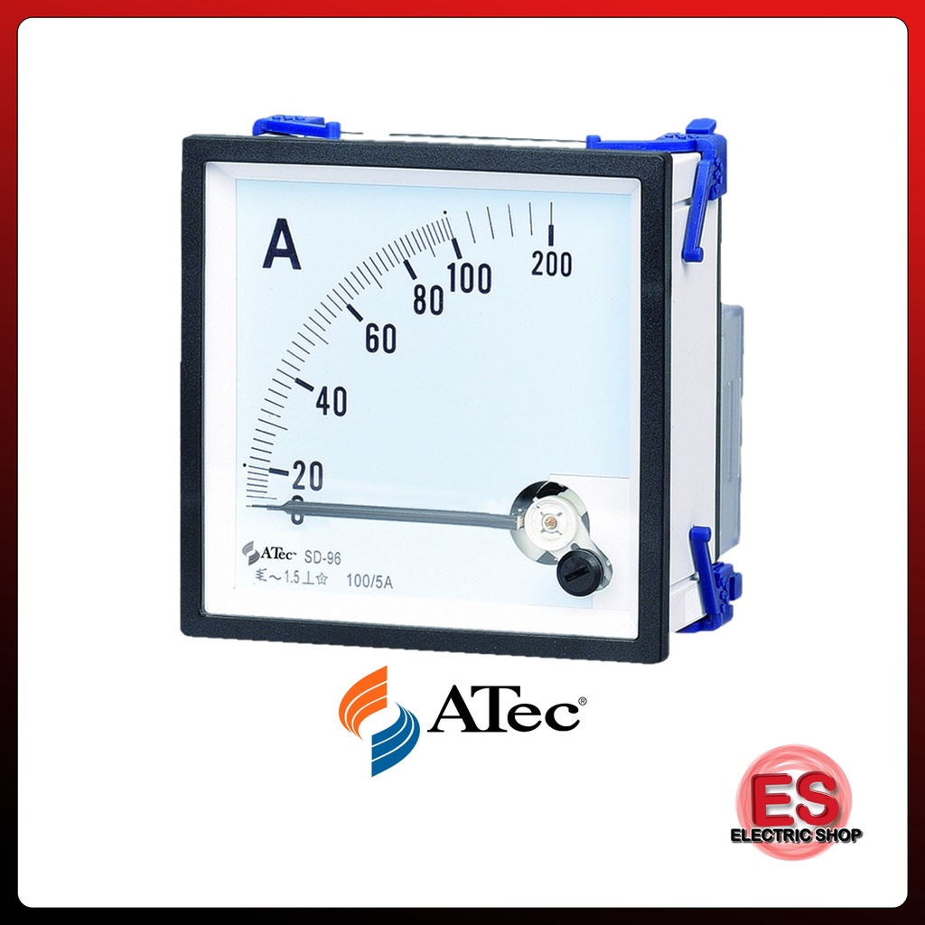 Atec AC Ammeter xx/5A 96mmx96mm, 96Deg Class 1.5 (Scale x2) | Shopee ...