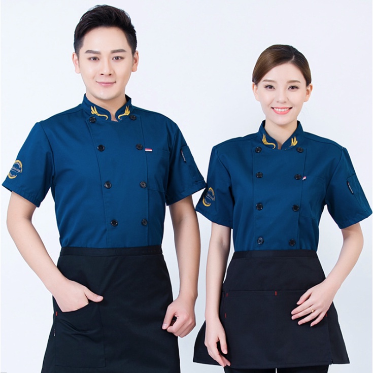 Men Chef Jacket Catering Tunic Summer Work Wear Clothes Restaurant ...